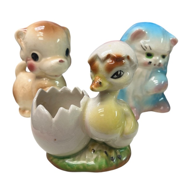 Accents | Set Of 3 Novelty Planters Figures Baby Animals Perfect For ...